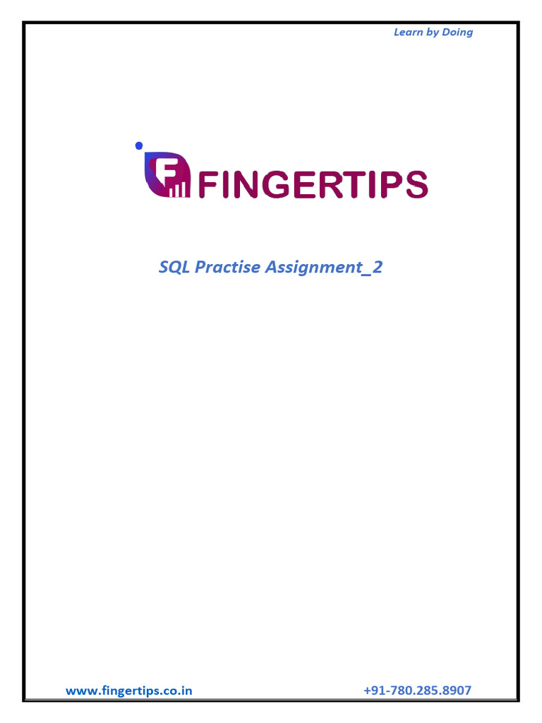 SQL Practice Assignment 2topic Added1613391092s p2074212452 | PDF ...