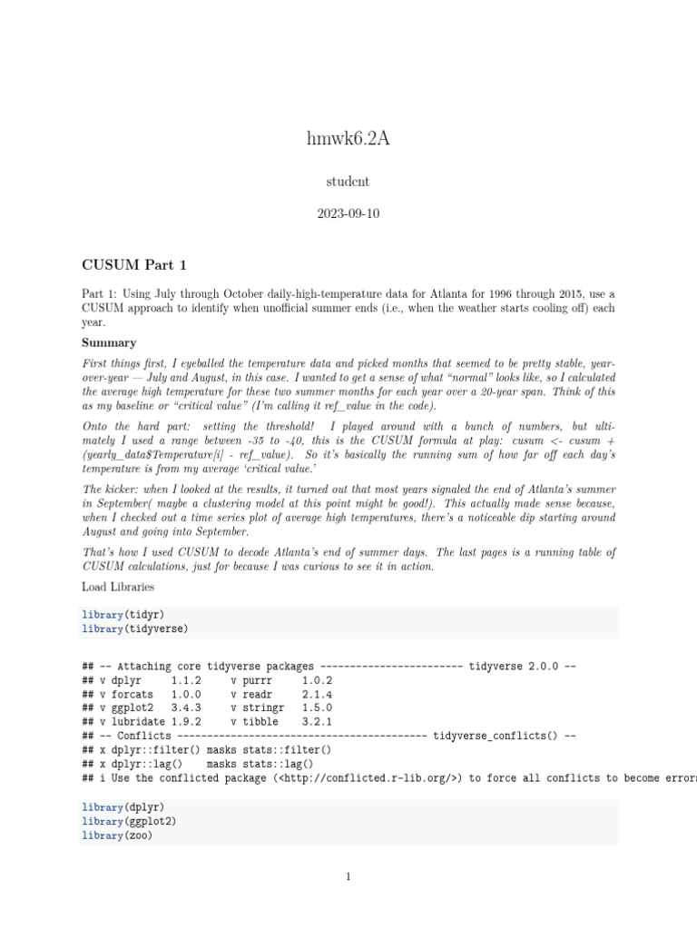 ISYE 6501 Georgia Tech hmwk6.2 | PDF | Computer Programming | Computing