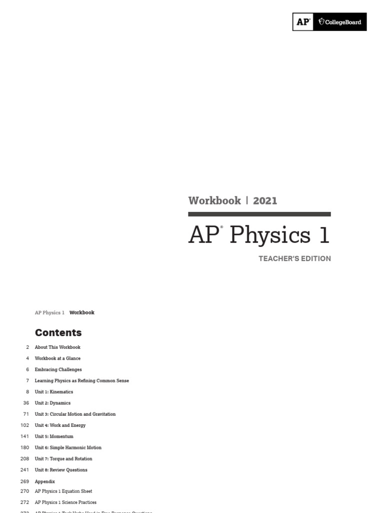 AP Physics1 Student Workbook TE | PDF | Velocity | Acceleration