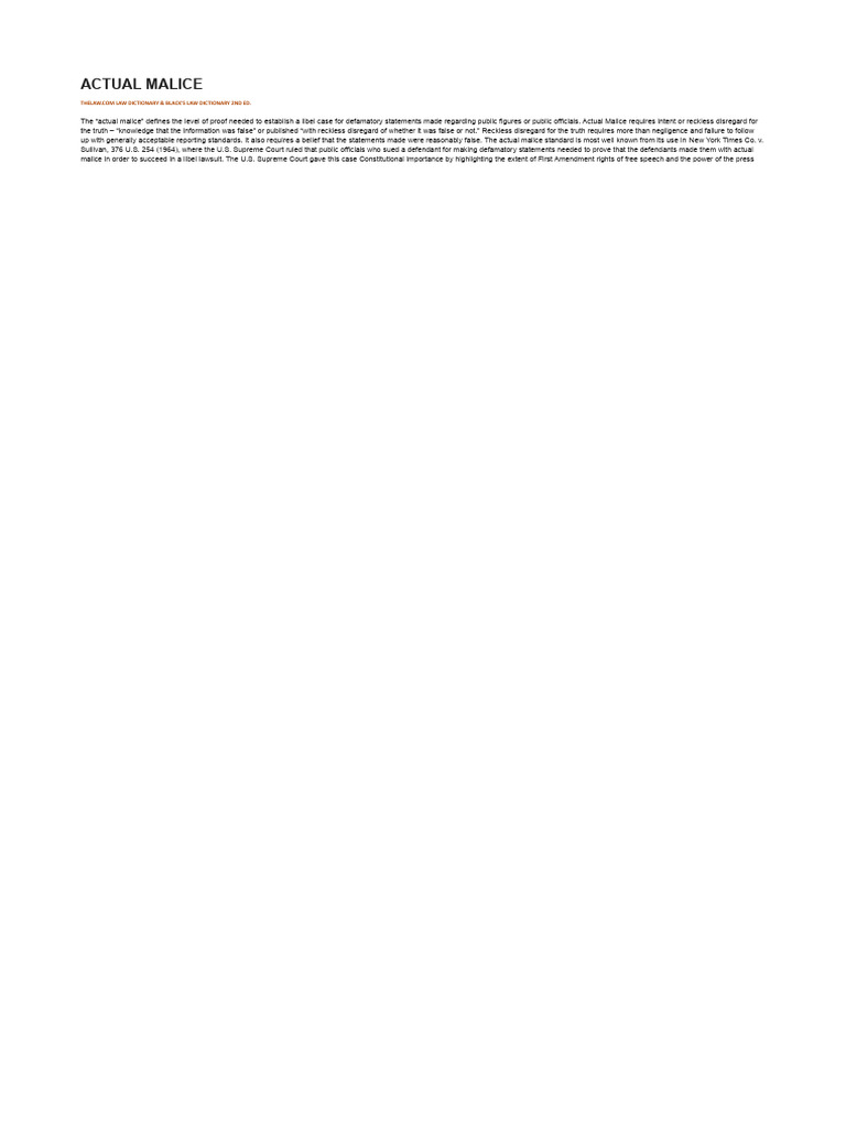 Actual Malice | PDF