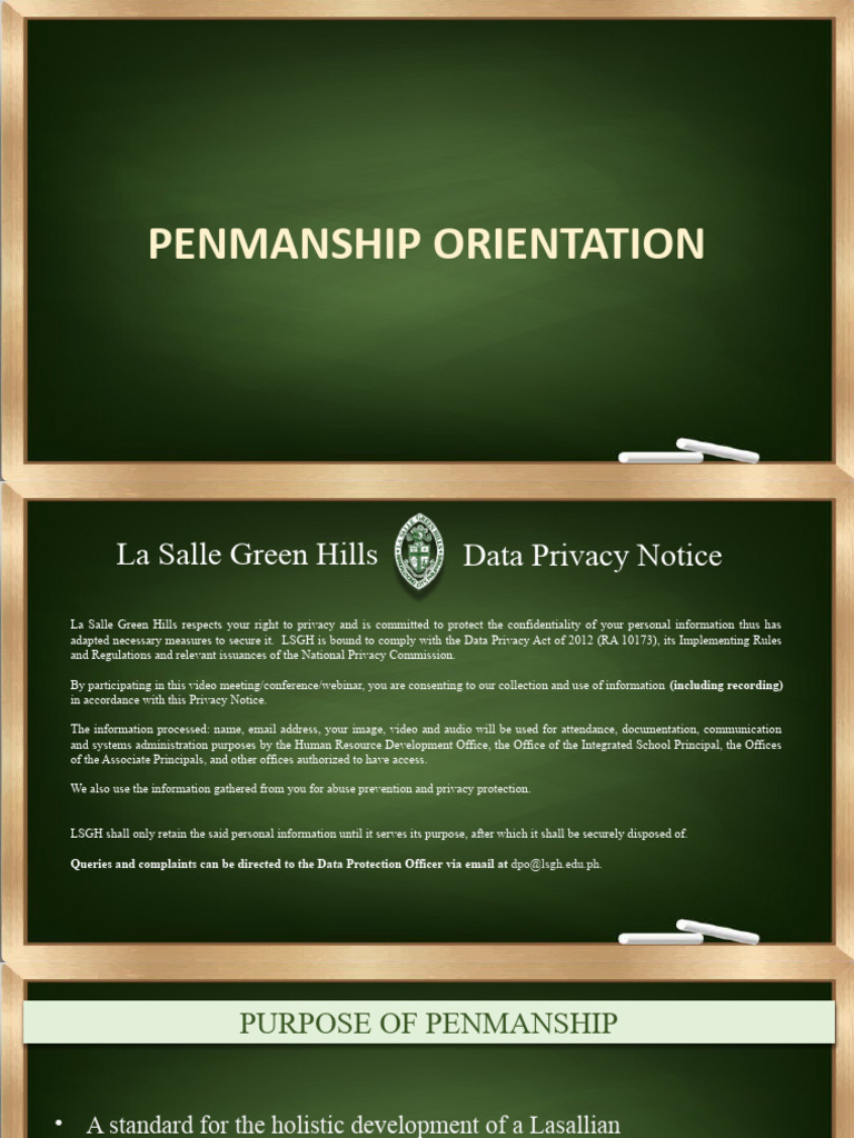 Lasallian Penmanship Orientation Guide | PDF | Privacy | Information ...