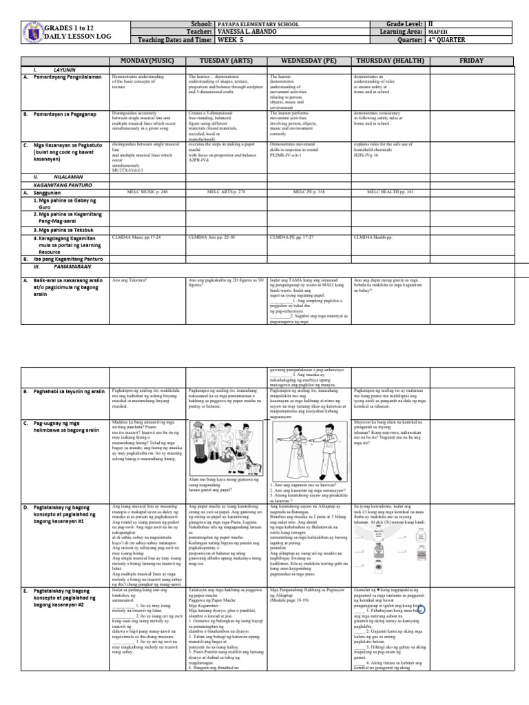 02mapeh-4TH Quarter Week 5 | PDF