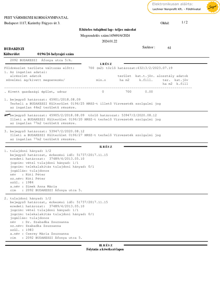 0916 - 26 Telek Tulajdonilap - Eladó Telek | PDF