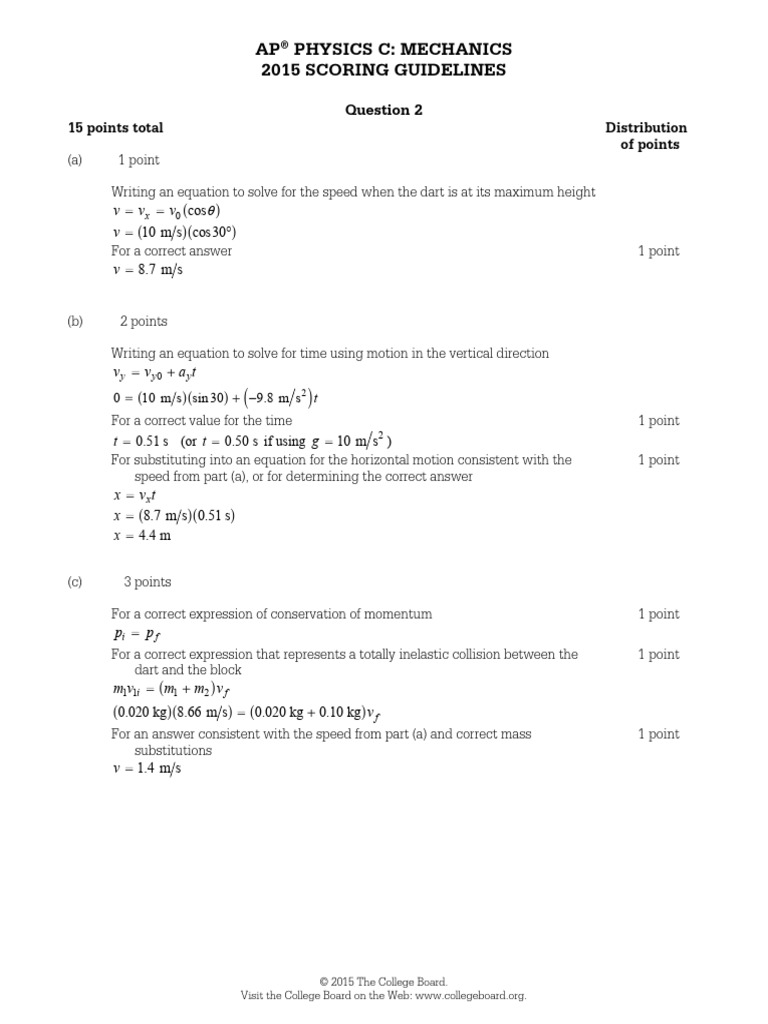 Ap15 Physics Mech q2 | PDF | Momentum | Mechanics