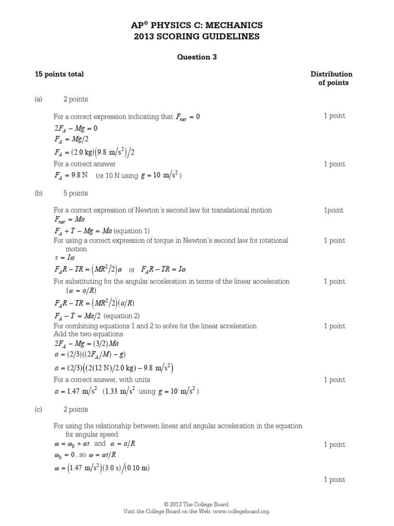 Ap13 Physics Mech q3 | PDF | Newton's Laws Of Motion | Kinematics