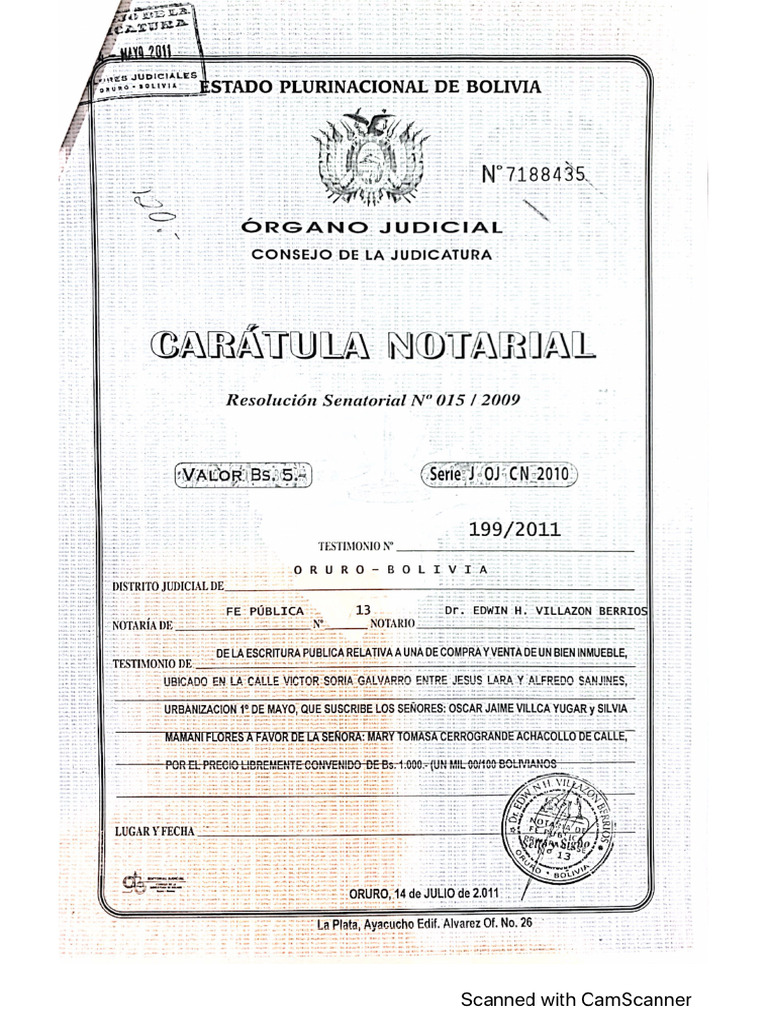 Carátula notarial | PDF