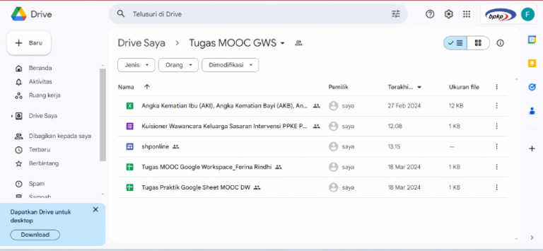 Tugas Google Drive MOOC | PDF