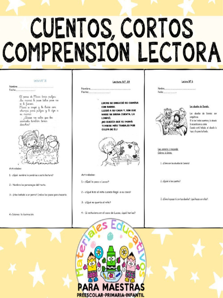 Cuentos Cortos Para Comprensión Lectora Por Materiales Educativos Para ...