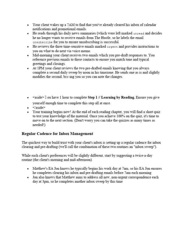 Inbox Management Playbook for EAs | PDF | Computing