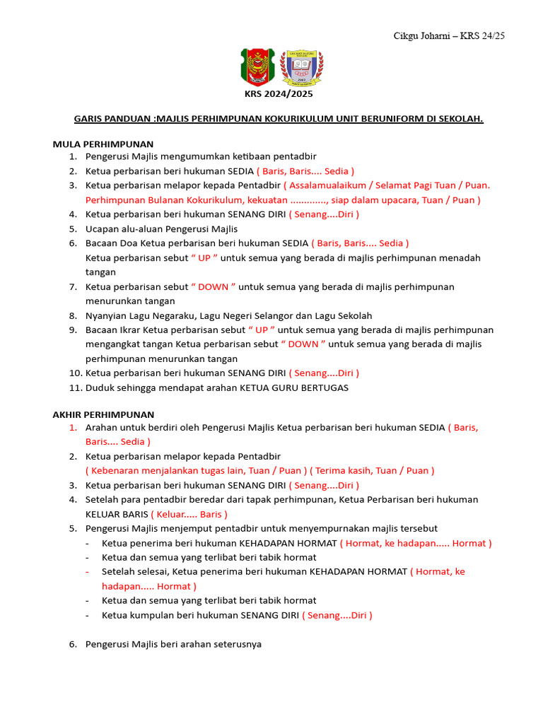 KRS 2024 (Perhimpunan Rasmi) | PDF | Agama & Spiritualitas