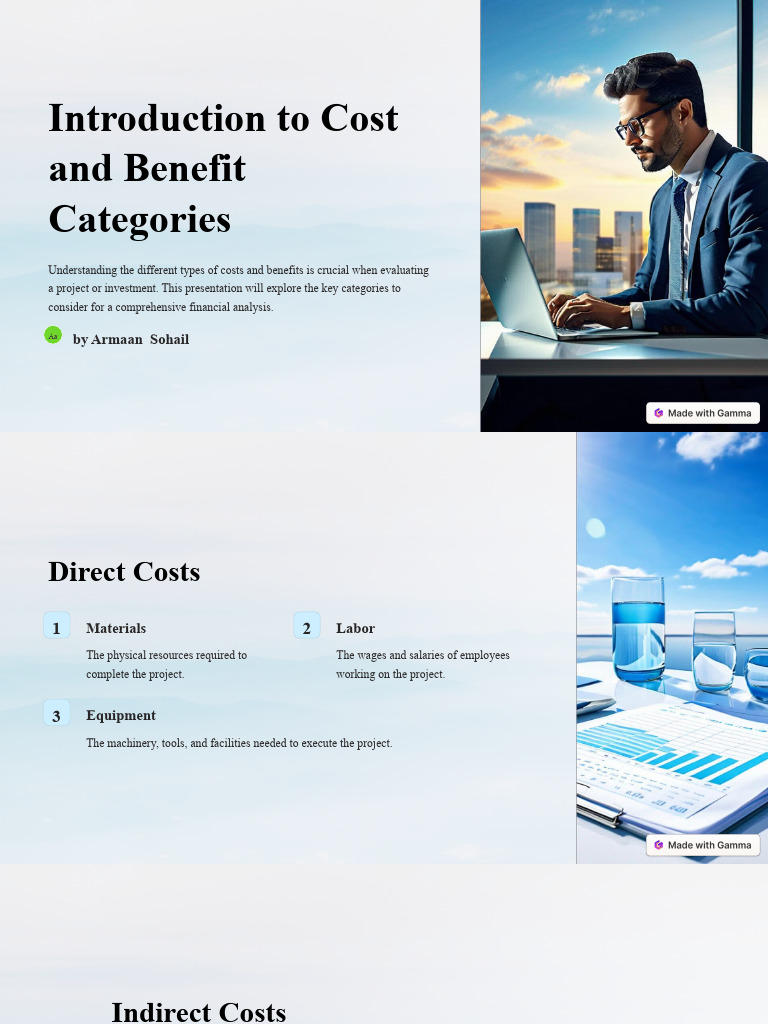 Introduction To Cost And Benefit Categories Pdf Expense Cost