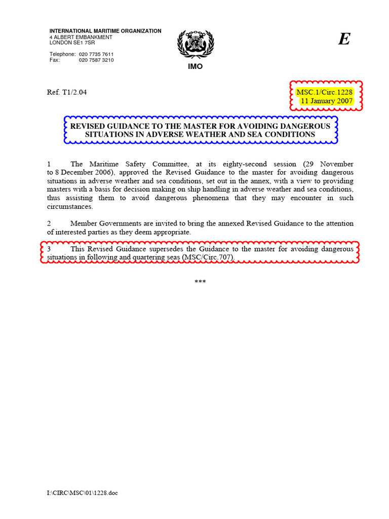 Msc.1-Circ.1228 | PDF | Ships | Waves