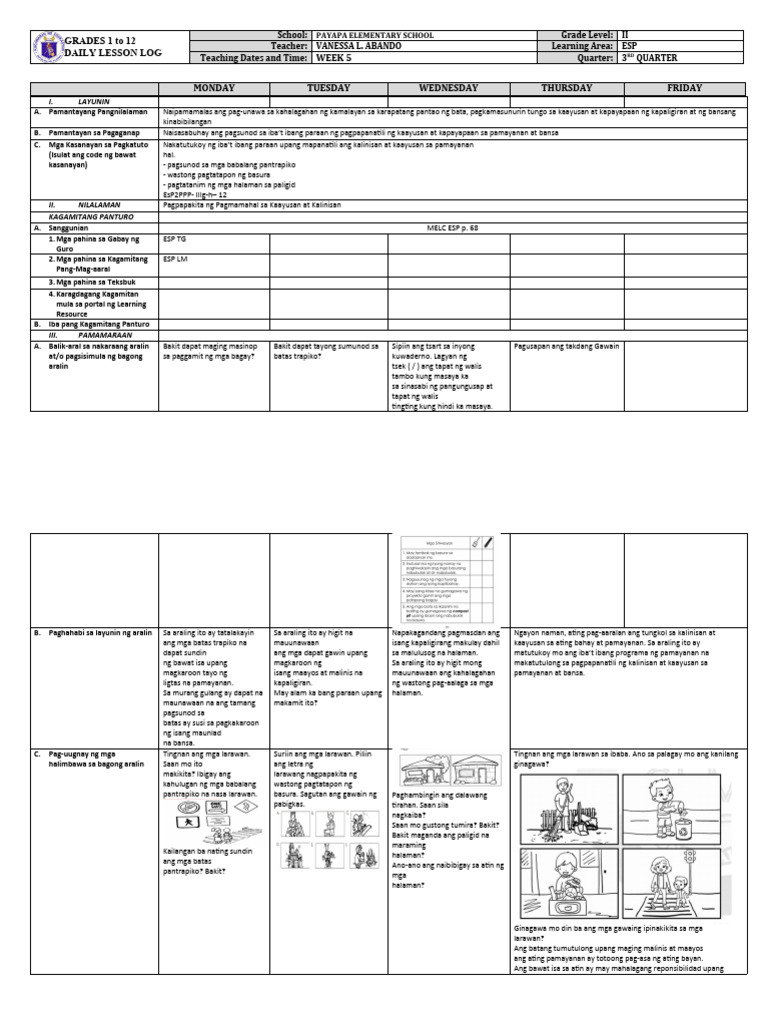 01ESP-3RD Quarter Week 5 | PDF