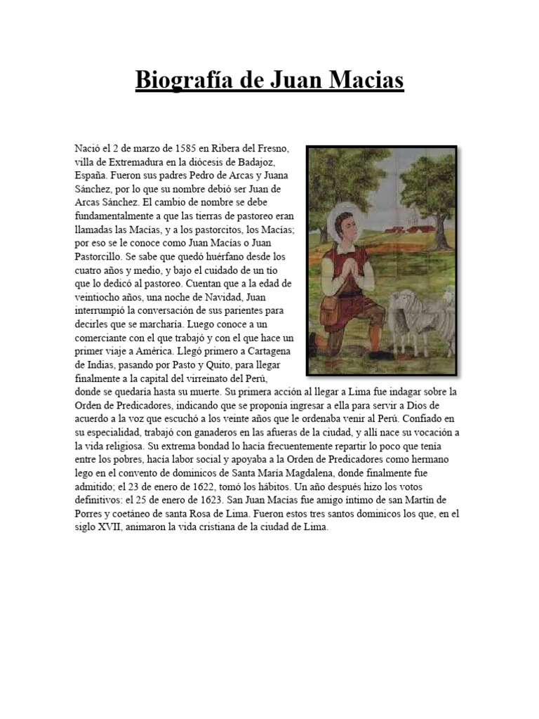 Biografía de Juan Macias | PDF