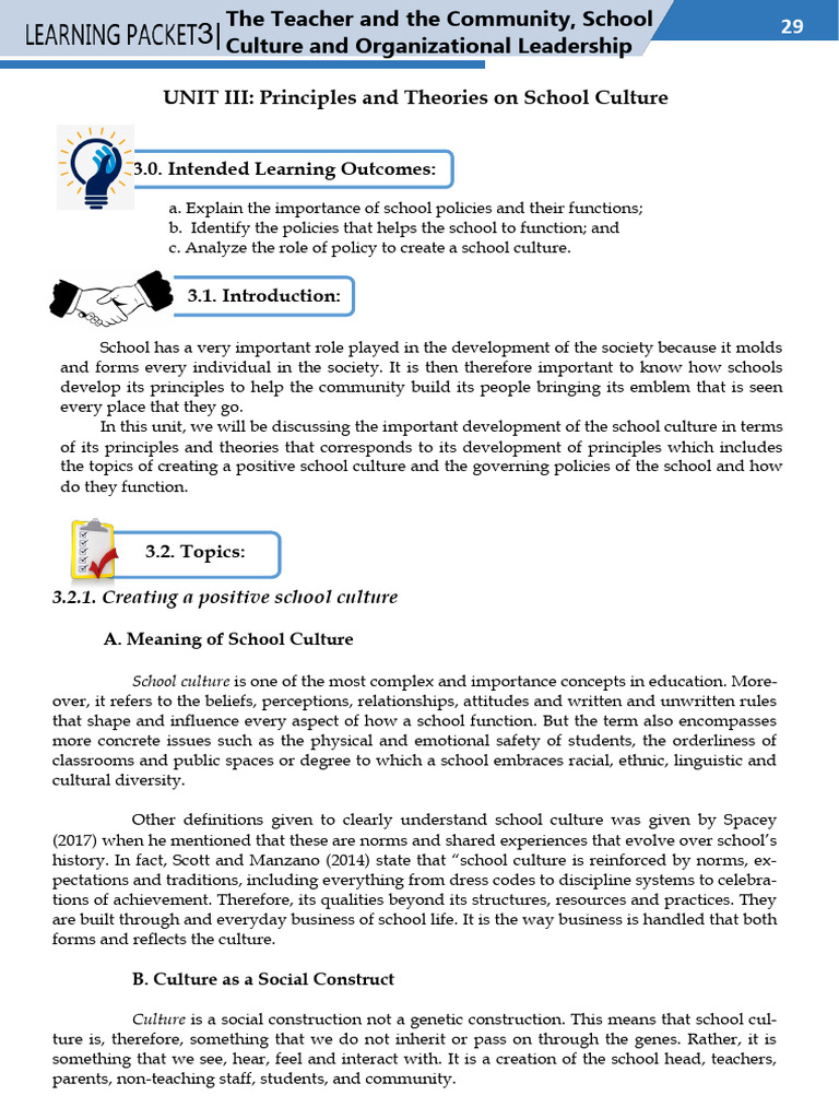School Culture: Principles and Impact | PDF | Teachers | Leadership