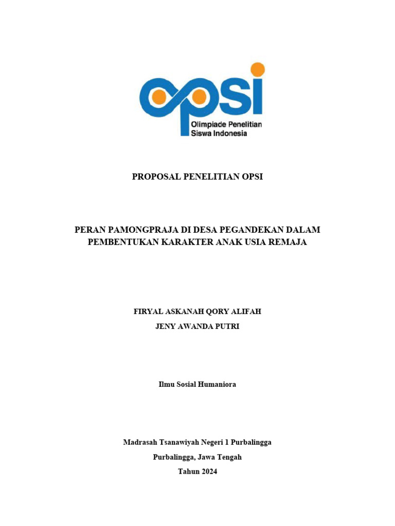 PROPOSAL PENELITIAN OPSI New | PDF | Kesehatan Holistik