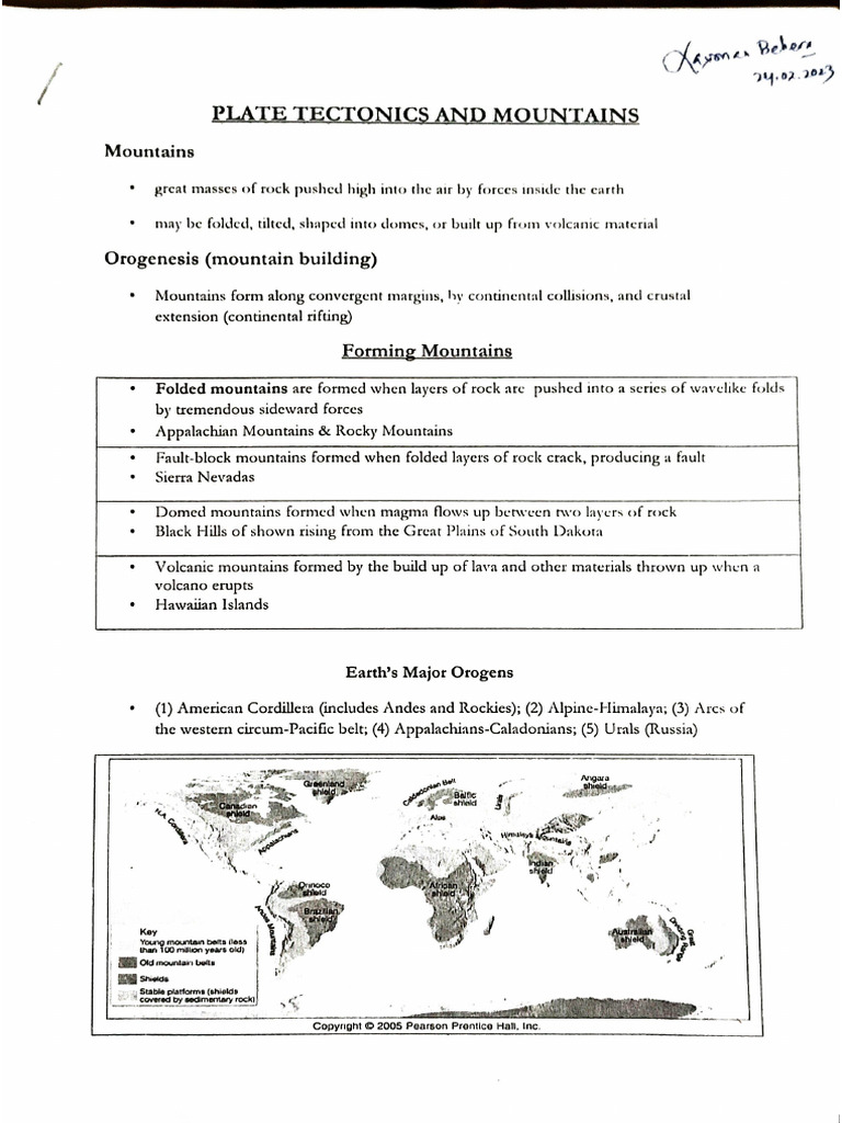 Plate Tectonic and Mountain | PDF