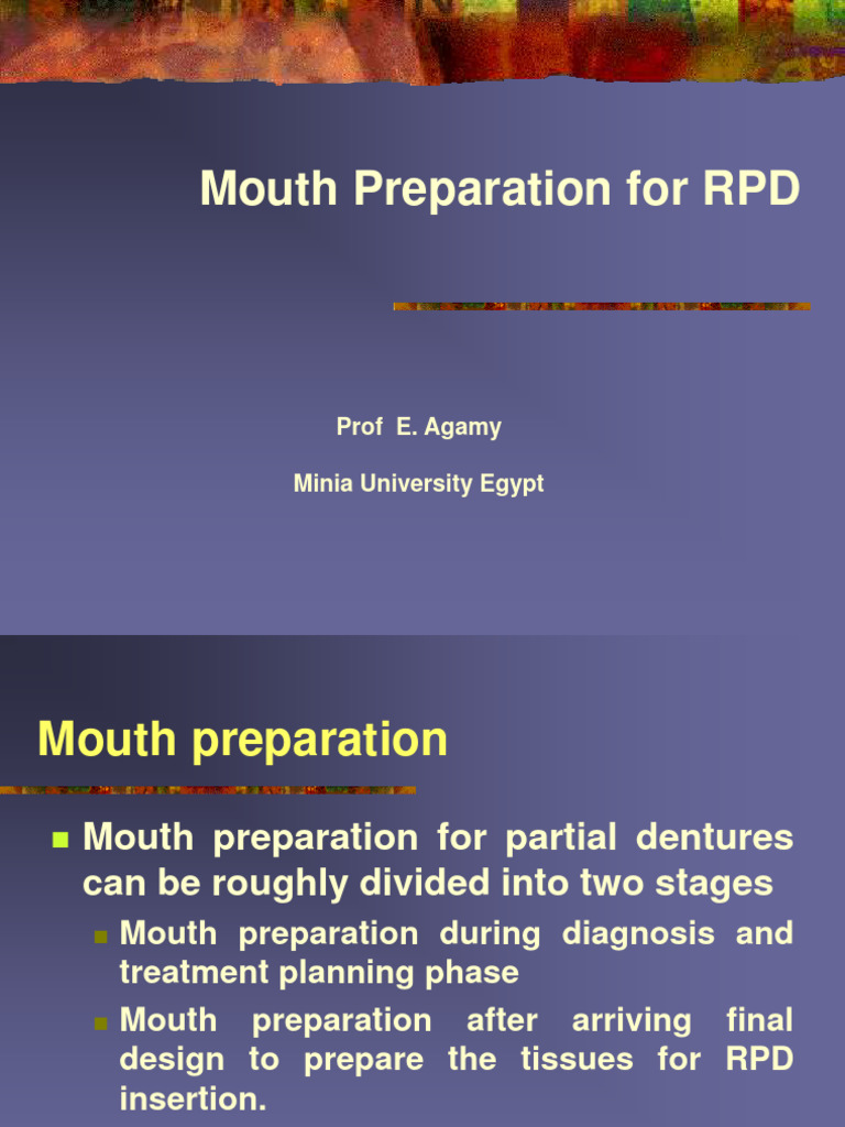 Mouth Preparation For Removable Partial Denture March 2020 | PDF ...