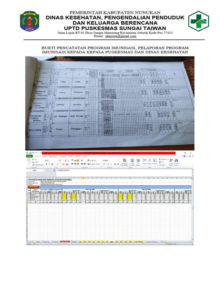4.3.1.g (1,2,3) BUKTI PENCATATAN PROGRAM IMUNISASI, PELAPORAN PROGRAM IMUNISASI KEPADA K | PDF