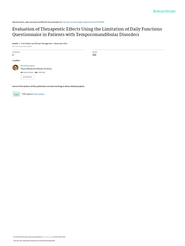 Evaluation of Therapeutic Effects Using The Limitation of Daily ...