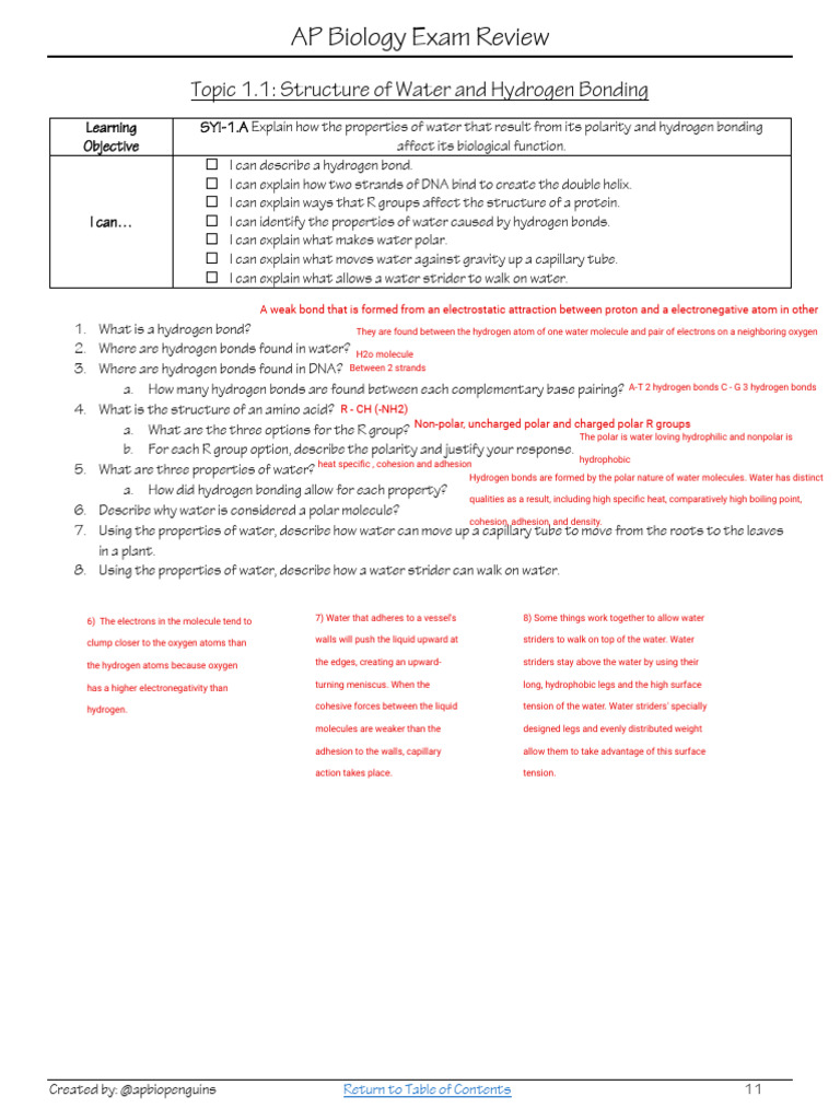 Kami Export - Noor's AP Biology Review Unit 1 APbiopenguins | PDF ...