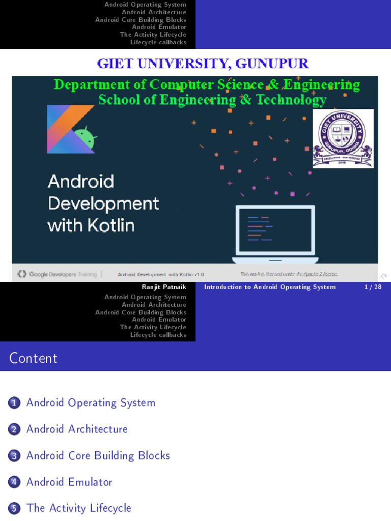 11.Intro Andr | PDF | Android (Operating System) | Operating System
