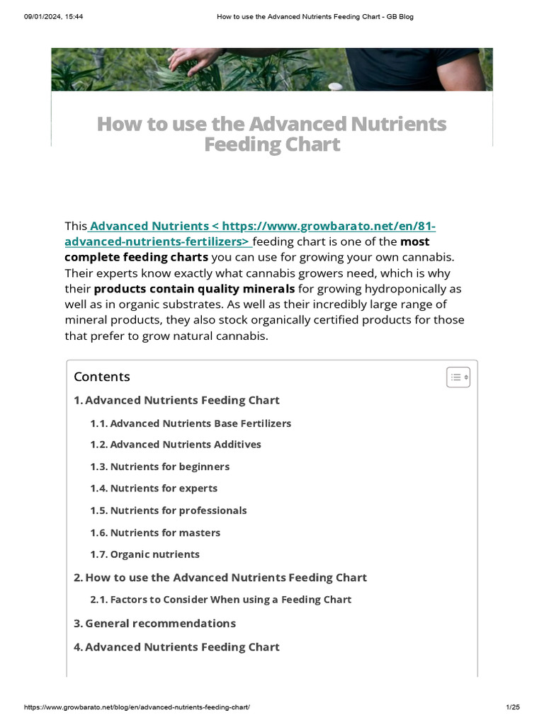 How To Use The Advanced Nutrients Feeding Chart | PDF | Hydroponics | Soil