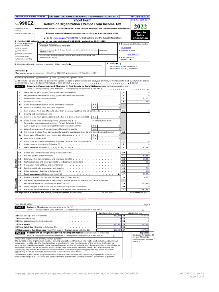 Teachers' Union Tax Return | PDF | Revenue | Irs Tax Forms