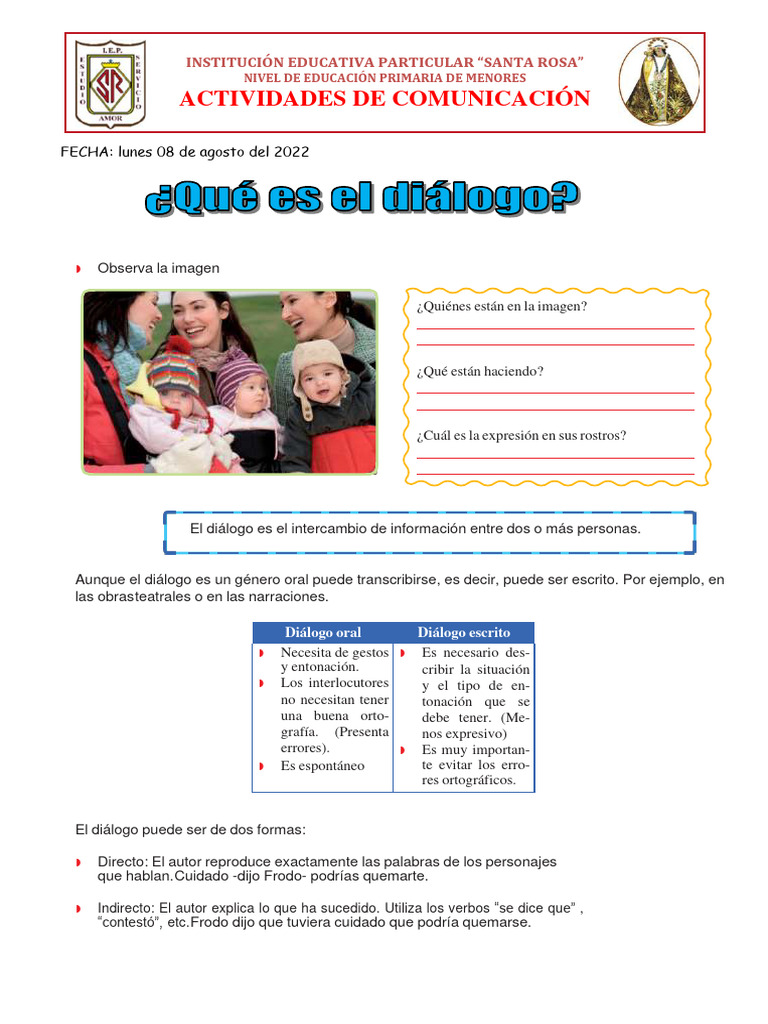 ¿Qué es el diálogo para niños? | PDF