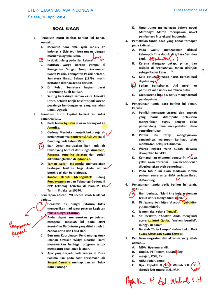 UTBK-Ejaan Bhs Indonesia | PDF | Perjalanan