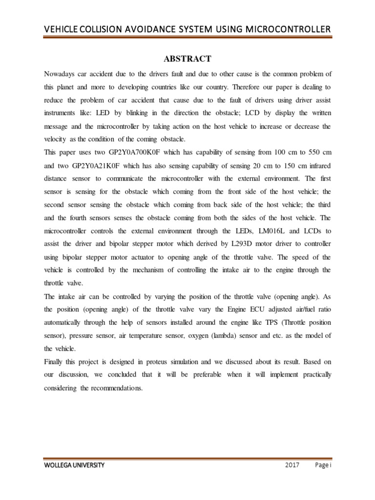 Vehicle Collision | PDF | Microcontroller | Computer Engineering
