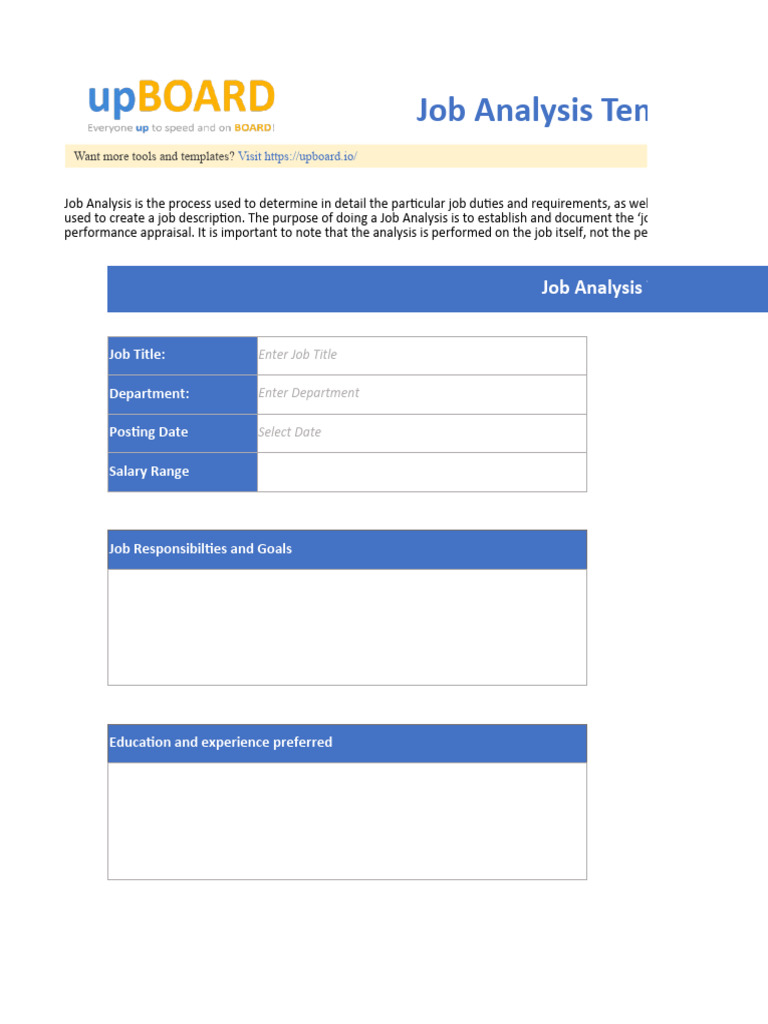 Free Job Analysis Template Excel Download | PDF | Business | Computers