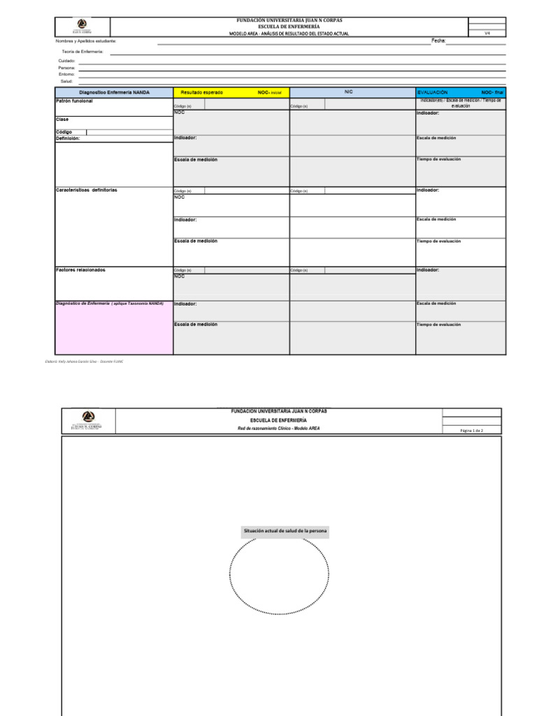 Formatos de Modelo Area V4 | PDF | Enfermería | Cuidado de la salud