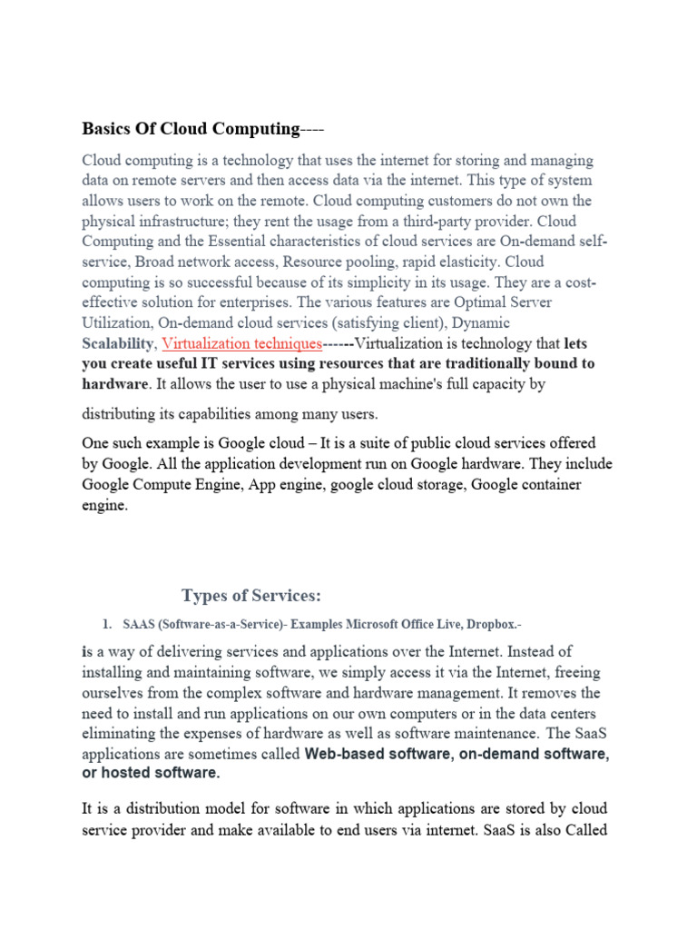 Understanding Cloud Computing Basics | PDF | Cloud Computing | Software ...