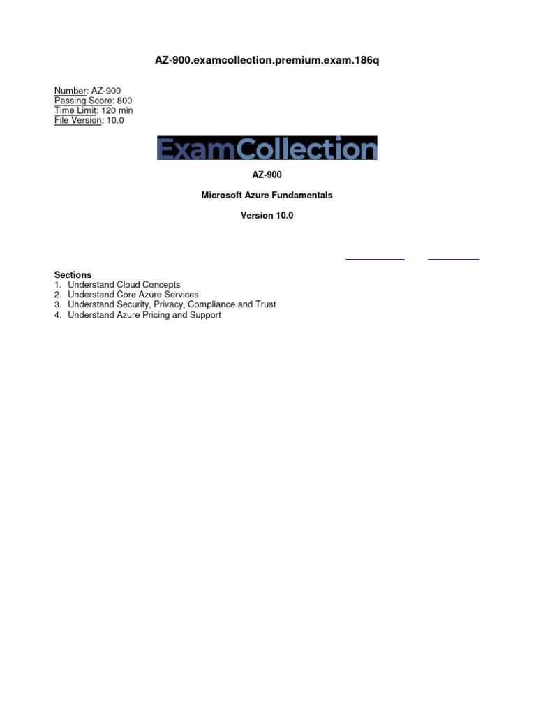 AZ 900.examcollection - Premium.exam.186q | PDF | Cloud Computing ...
