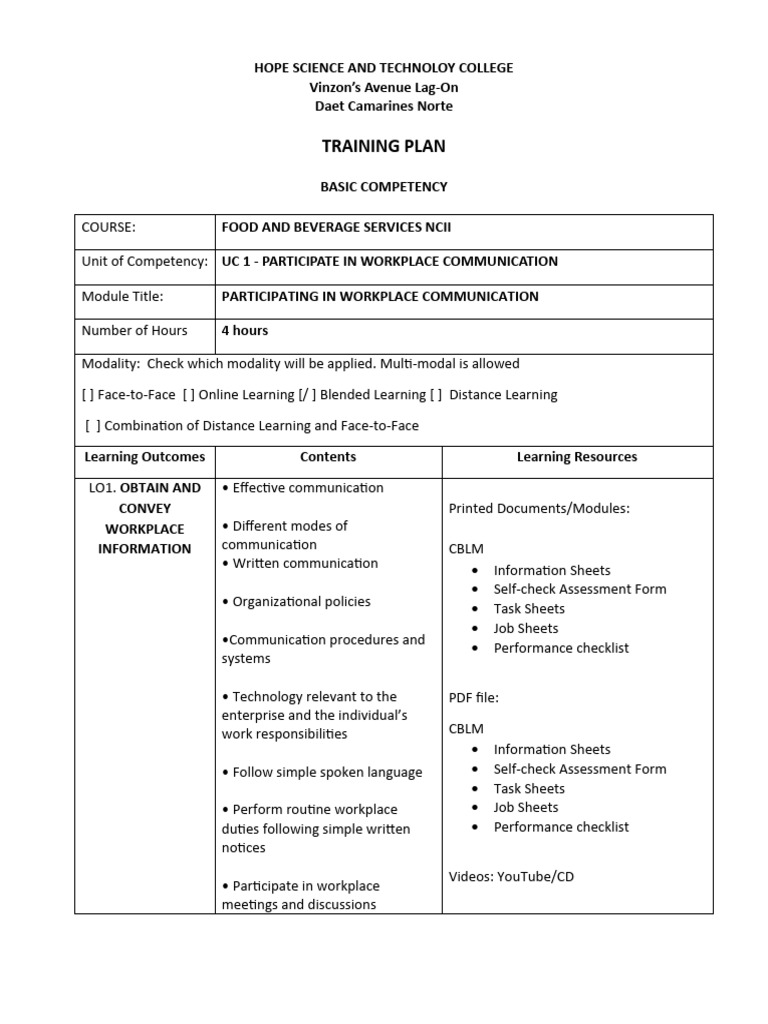 21st Century Training Plan - Fbs | PDF | Occupational Safety And Health ...