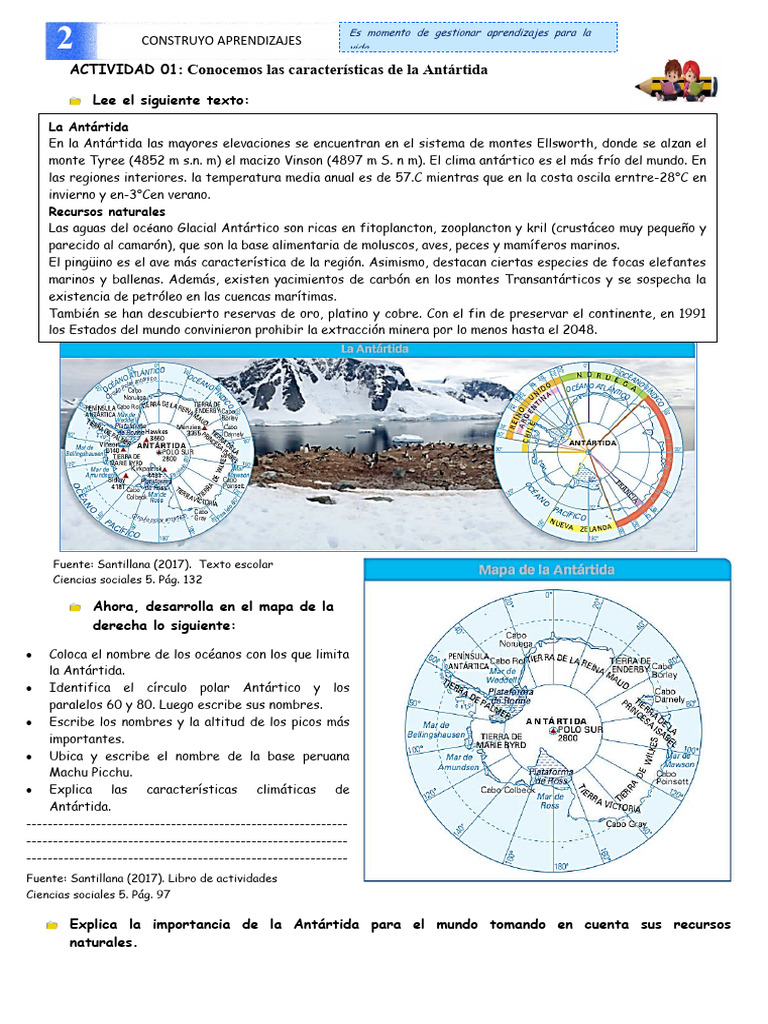 Ficha Antartida | PDF | Antártida | Perú