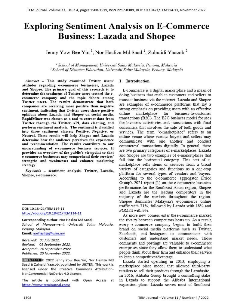 Exploring Sentiment Analysis On E-Commerce | PDF | Social Media ...