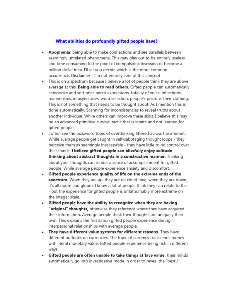 Apophenia in Gifted Individuals | PDF | Thought | Mental Processes