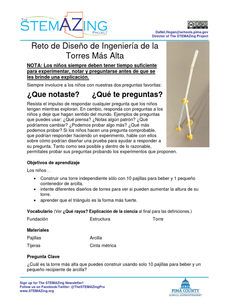 Tallest Tower Engineering Design Challenge Spanish | PDF | Experimentar Tallest Tower Engineering Design Challenge Spanish | PDF | Experimentar