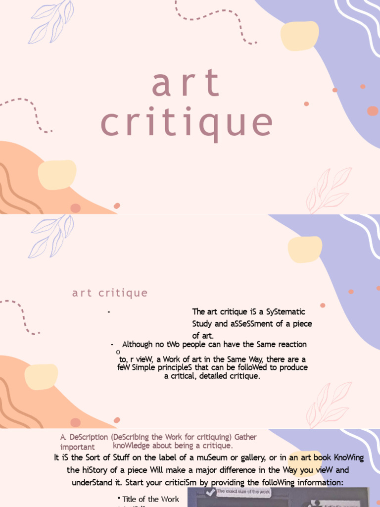 Art Critique | PDF | Composition (Visual Arts) | Color