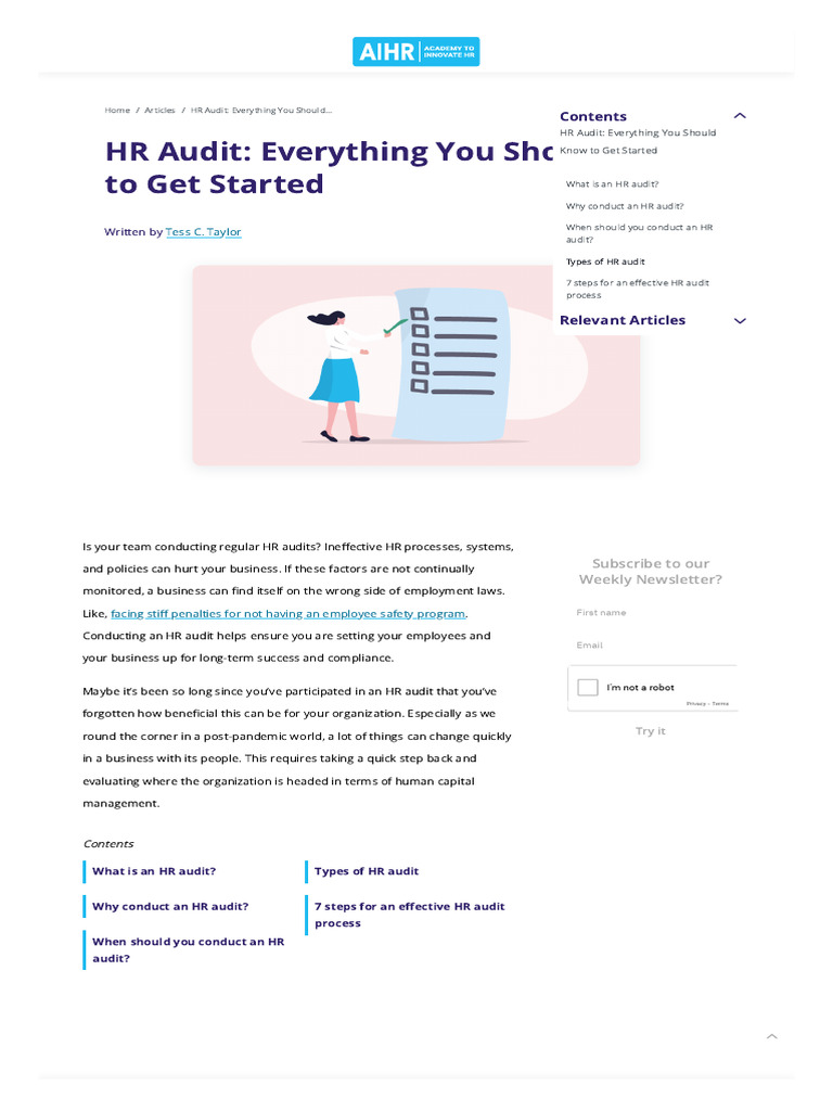 HR Audit - Everything You Should Know To Get Started - AIHR | PDF | Human Resources | Employment
