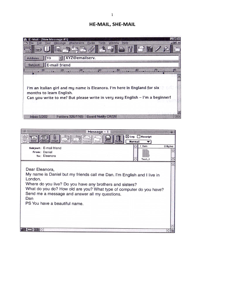 He Mail She Mail | PDF | Language Arts & Discipline | Foreign Language ...