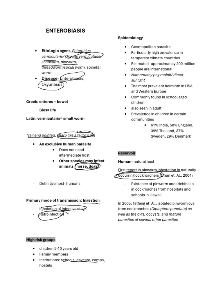 Enterobiasis | Download Free PDF | Medical Specialties | Microbiology