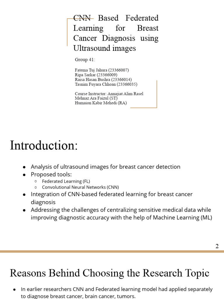 CNN Based Federated Learning For Breast Cancer Diagnosis Using ... CNN Based Federated Learning For Breast Cancer Diagnosis Using ...