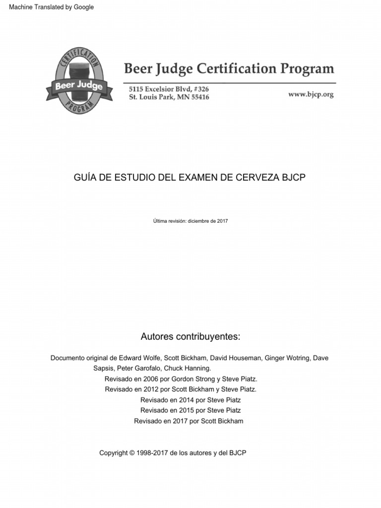 BJCP Study Guide ES | PDF | Cerveza | Cerveza inglesa