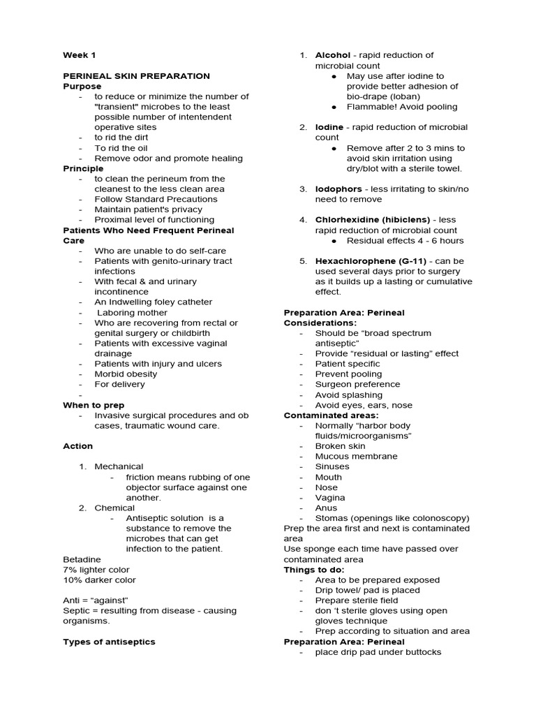 Perineal Skin Prep Techniques Guide | PDF | Vagina | Surgery