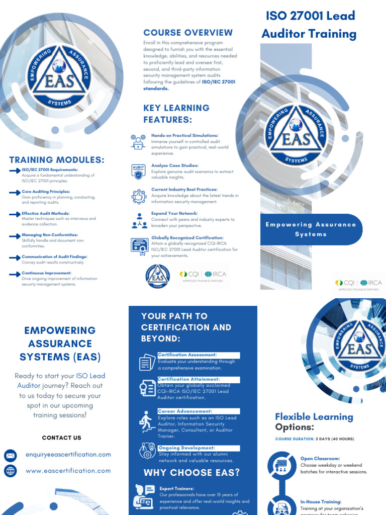 Iso 27001 La Eas Brochure | PDF | Audit | Information Security