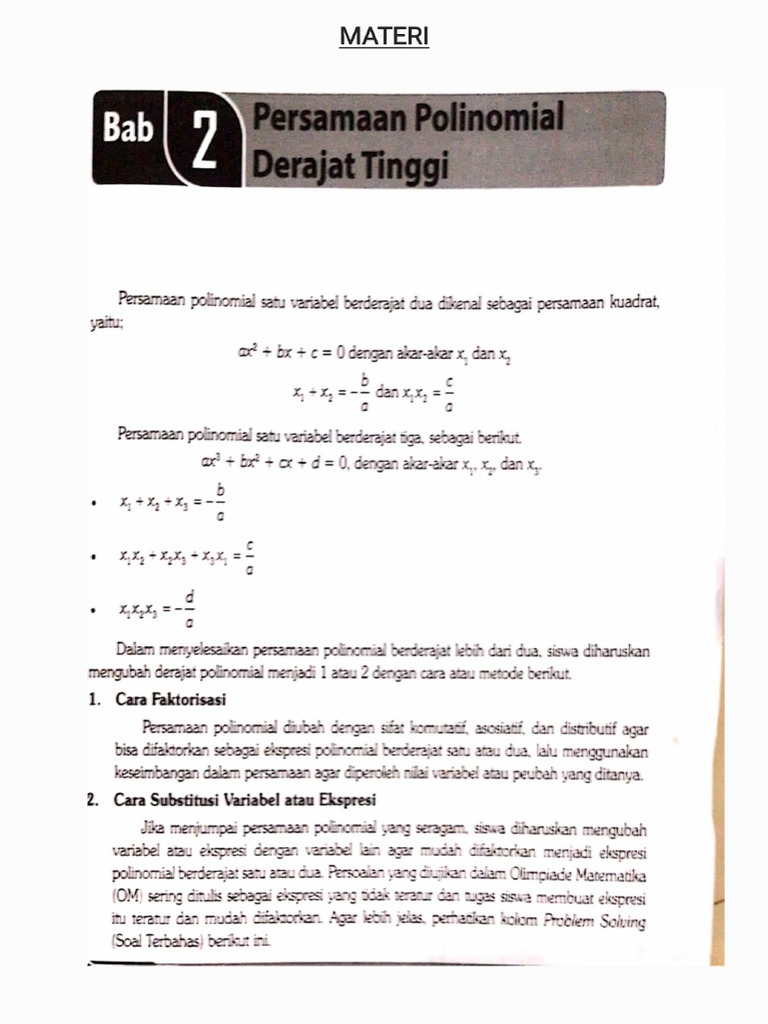 Tips Trik Belajar Persamaan Polinomial Derajat Tinggi - 230321 - 084105 ...