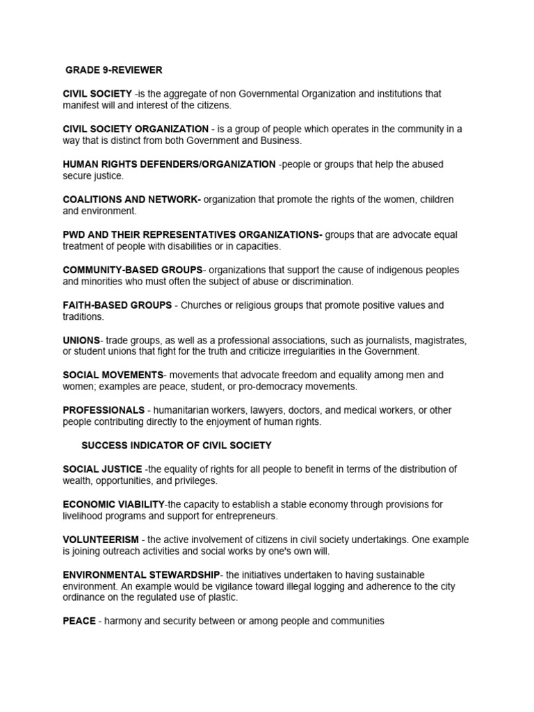 Aivan Reviewer Esp | PDF | Social Equality | Disability